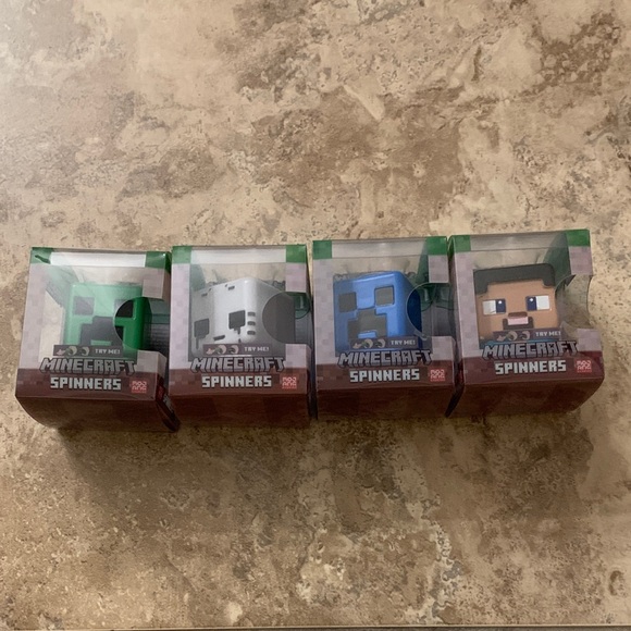 Minecraft | Toys | Minecraft New Spinner Toy Set Of 4 Steve Creeper ...